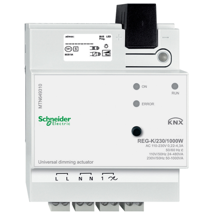 MTN649310 Schneider KNX Universal dimming actuator REG-K/230/1000 W ...