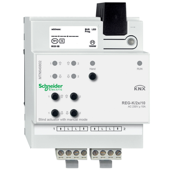 MTN649802 Schneider SpaceLogic KNX Blind actuator REG-K/2x/10 with ...