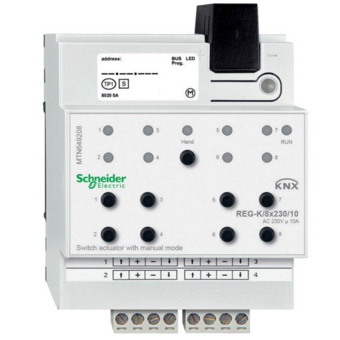 MTN649208 Switch actuator REG-K/8×230/10 with manual mode – knx-bus